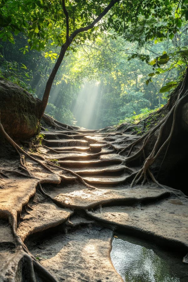 Sunlight Streams through the Dense Foliage, Casting a Warm Glow on a ...