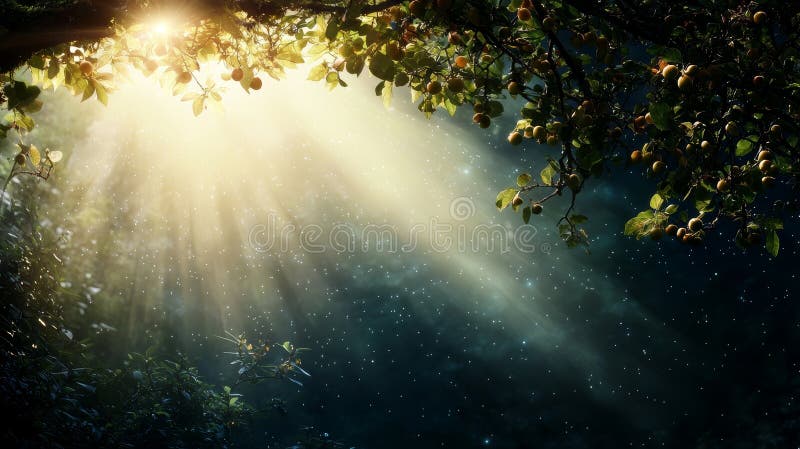 Sunlight Streams through Dense Foliage, Creating a Magical Light Show ...