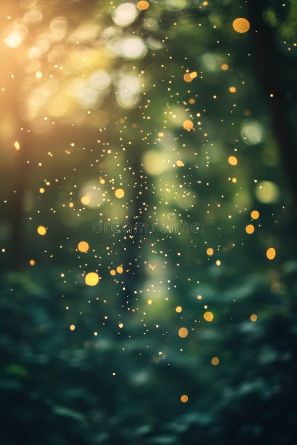Sunlight Filtering through Trees Reveals Sparkling Dust Particles in a ...