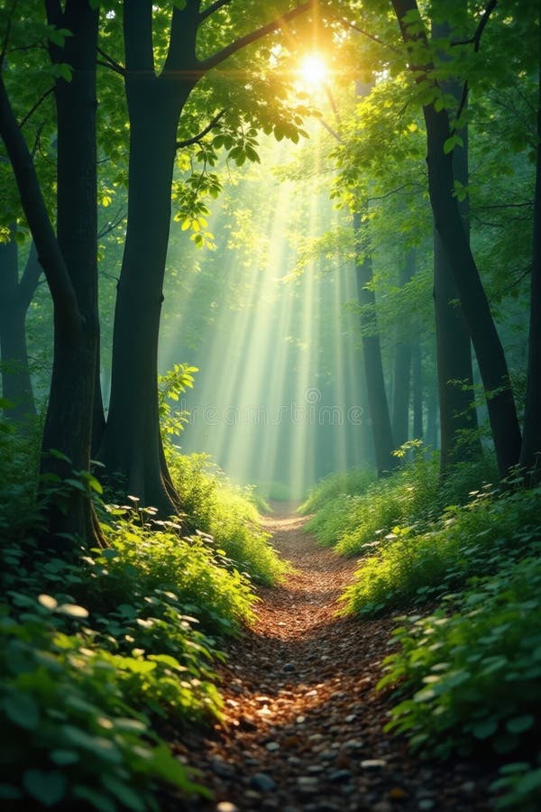 Sunlight Streams through Forest Canopy, Dappling the Ground, Sunlight ...