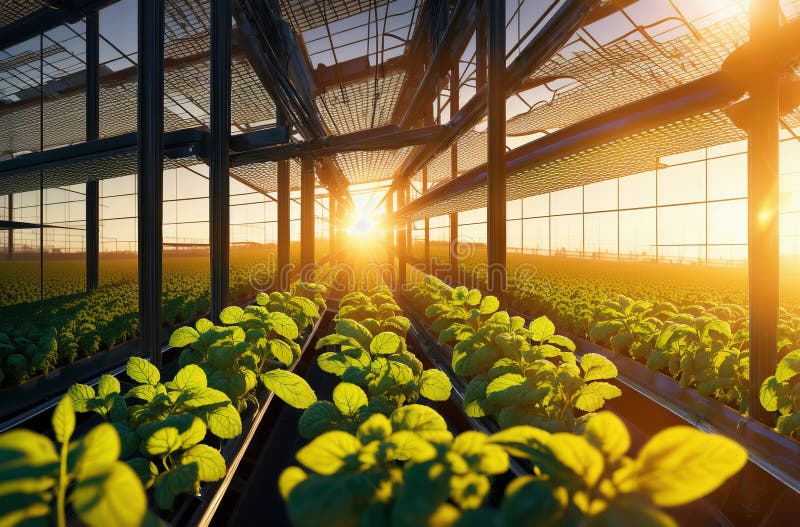 Sunlight Streams through Greenhouse Windows, Bathing Plants in Warmth ...