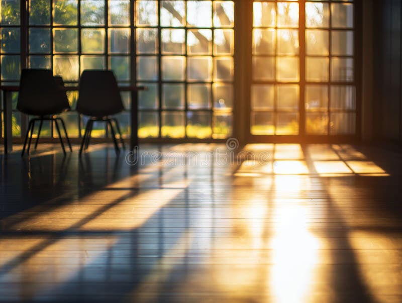 Sunlit Room with Chairs and Table Stock Image - Image of room, table ...