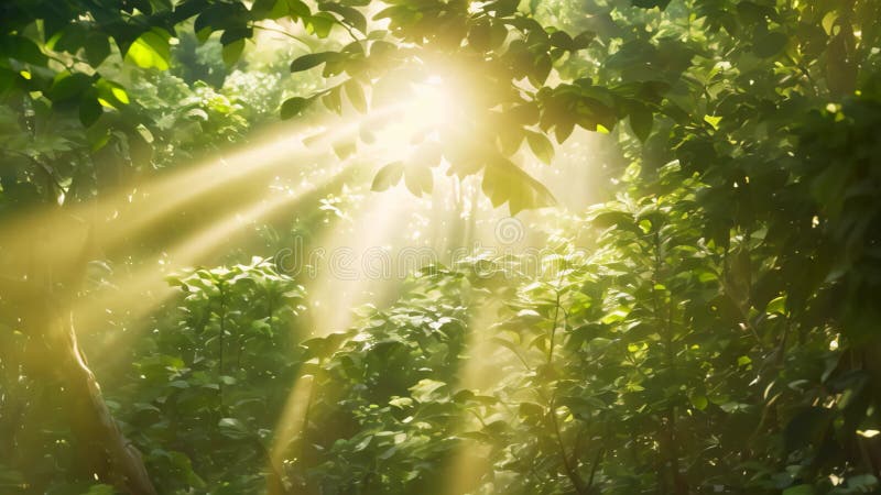 Sunlight Streams through the Leaves of a Dense Rainforest Canopy ...