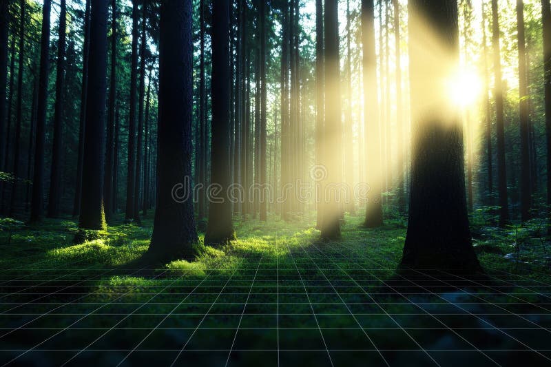 Sunlight Streams through Lush Forest Creating Ethereal Atmosphere with ...