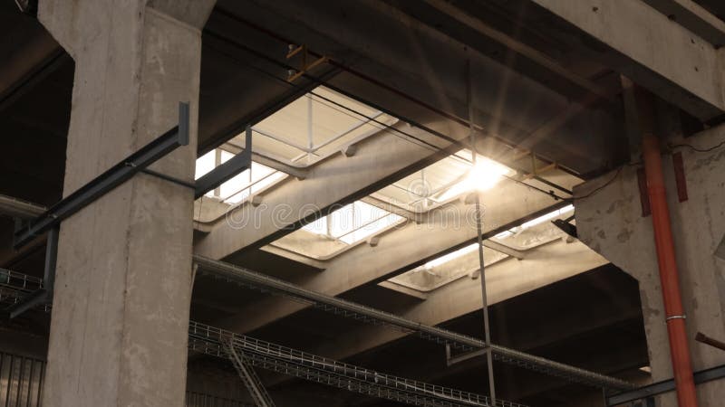 Sunlight Streams, Skylight Installation, Light Diffusion Stock Footage ...