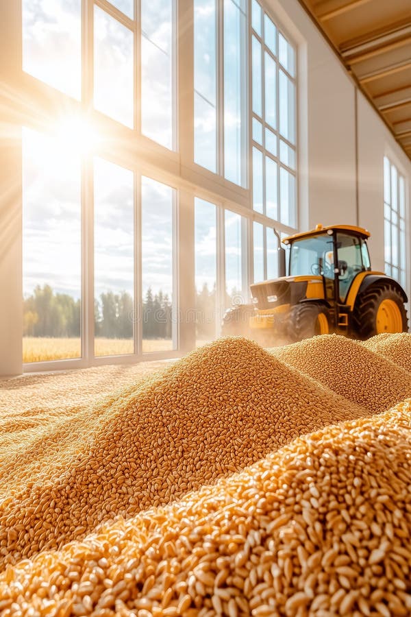 Sunlight Streams through Tall Windows of a Grain Storage Facility ...