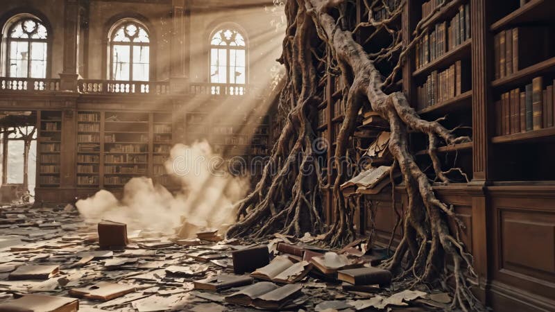 Mysterious Library Filled with Ancient Books and Magical Roots ...