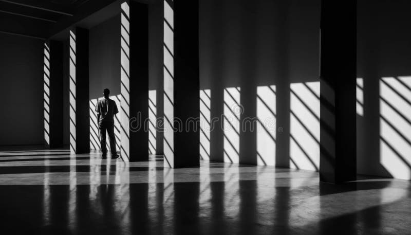 Sunlight Streams through Vertical Windows Generated Stock Illustration ...