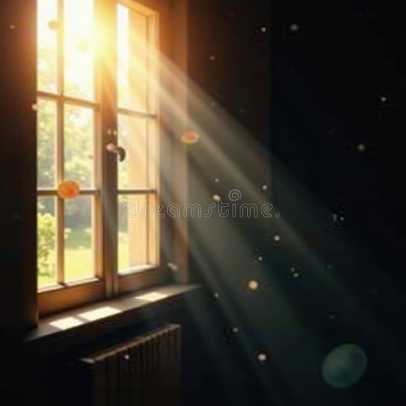 Sunlight Streams through Window, Illuminating Dust Motes, Bright ...
