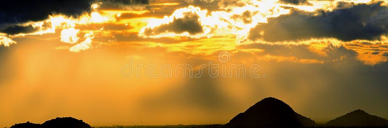 Sunlight Strongly Cloud Closed Sun Shadow Mountain Stock Photo - Image ...