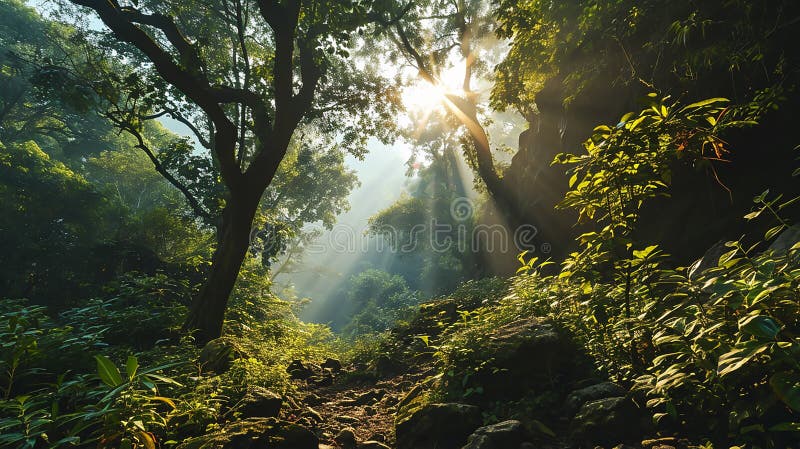 Beautiful rays sunlight stock illustration. Illustration of rays ...