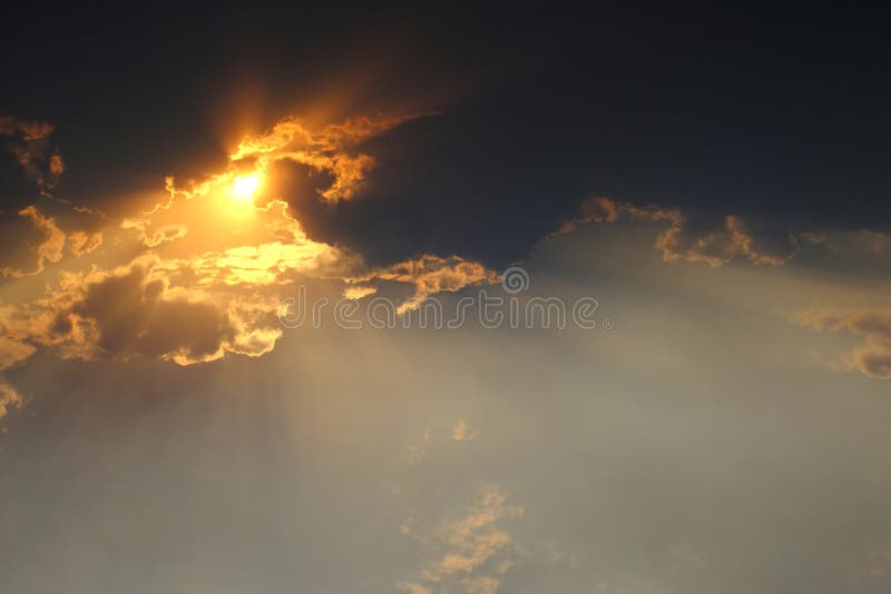 Sunlight Sun Rays Shining through Clouds in Sky Symbolizing Hope Stock ...