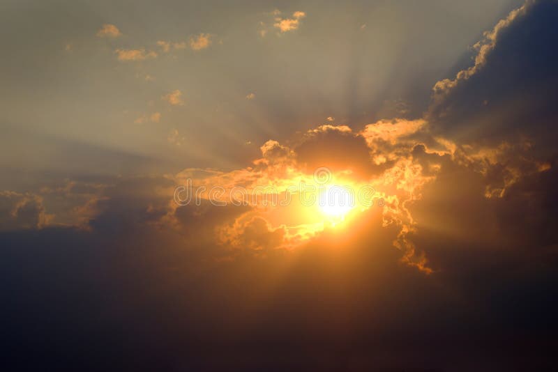 Sunlight Sun Rays Shining through Clouds in Sky Symbolizing Hope Stock ...