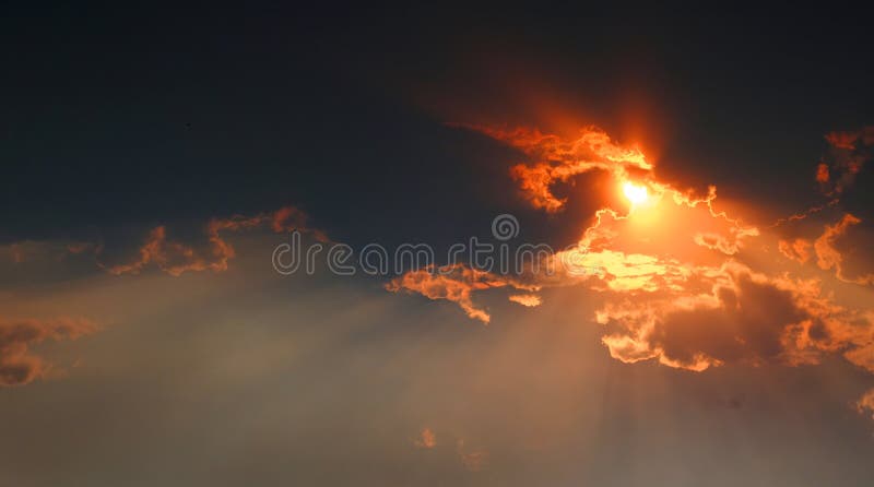 Sunlight Sun Rays Shining through Clouds in Sky Symbolizing Hope Stock ...