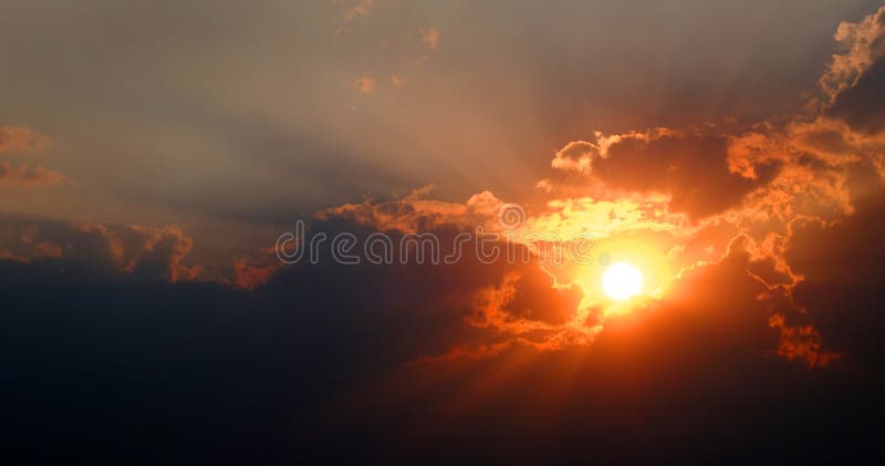 Sunlight Sun Rays Shining through Clouds in Sky Symbolizing Hope Stock ...