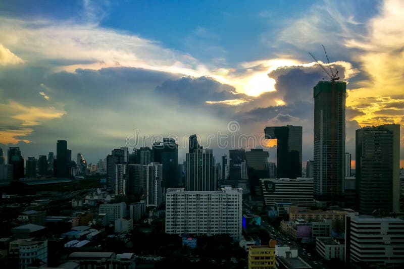 Sunlight Sunbeam or Sunray through Clouds or Cloudscape Over the ...