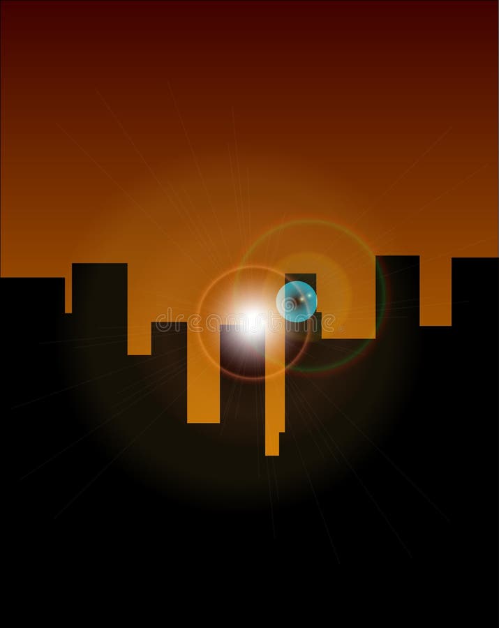 Sunlight through the Tower Blocks Stock Vector - Illustration of ...