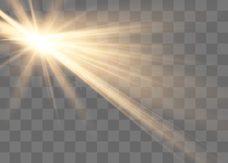 Sunlight on a Transparent Background. Glow Light Effects. Star Flashed ...