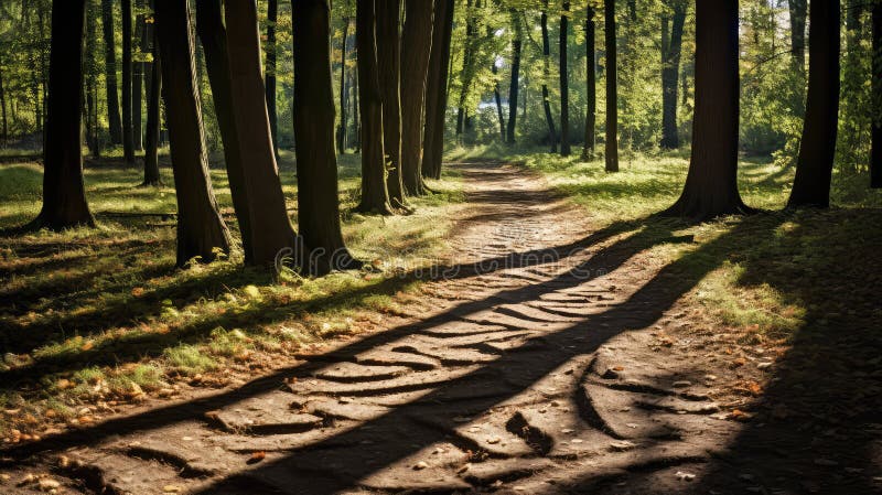Sunlight tree shadow stock image. Image of canopy, path - 336210673