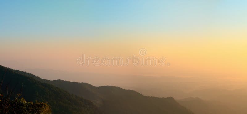 Sunlight View in the Morning Around the Mountain. Stock Photo - Image ...