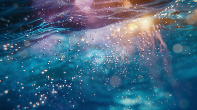 Sunlight through Water with Air Bubbles Stock Photo - Image of aquatic ...