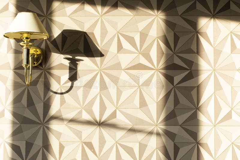 Sunlight through a Window Falls on a Lamp and the Wall Stock Photo ...