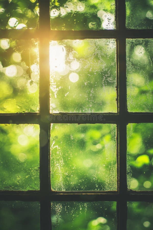 Sunlight through Window, Green Bokeh Tranquil View of a Sunny Day with ...