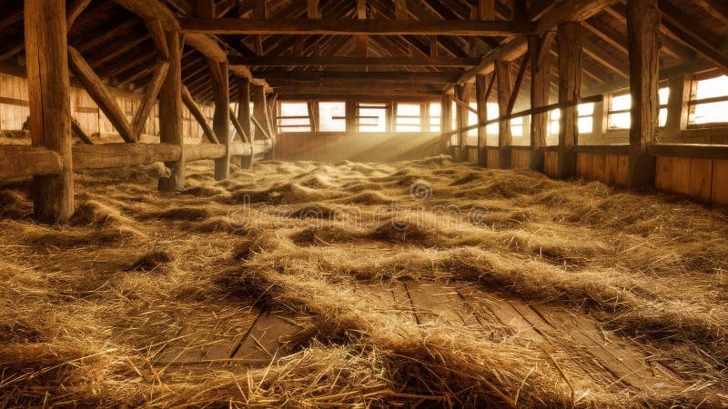 Barn Interior Hay Stack Rustic Generative Ai Stock Photos - Free ...