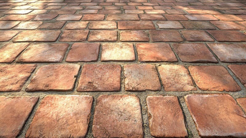 Sunlit Brown Stone Pavement Pathway Texture Stock Illustration ...