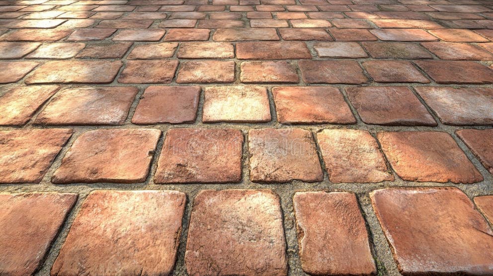 Sunlit Brown Stone Pavement Pathway Texture Stock Illustration ...