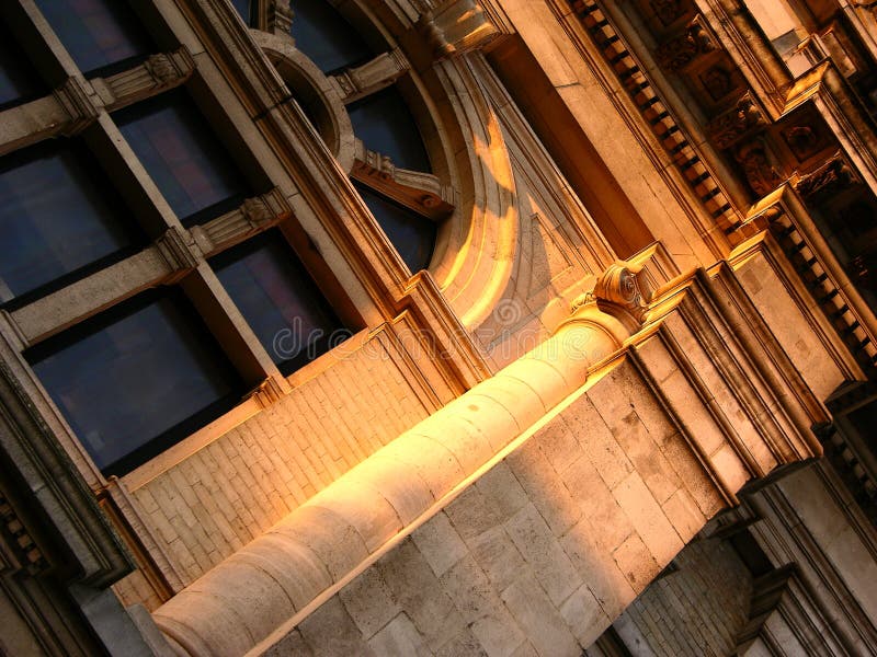 Sunlit Building Architecture in Perspective Stock Image - Image of ...