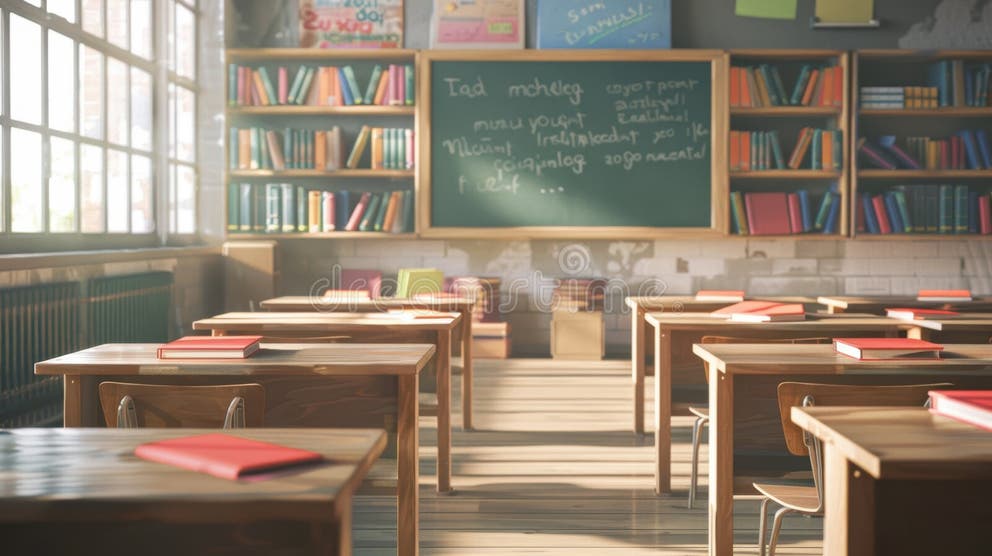 An Empty Classroom Scene. AI Generated Stock Photo - Image of teacher ...