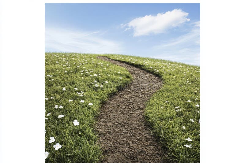 Serene Spring Path Sunlit Walk Blossoming Flowers Stock Photos - Free ...