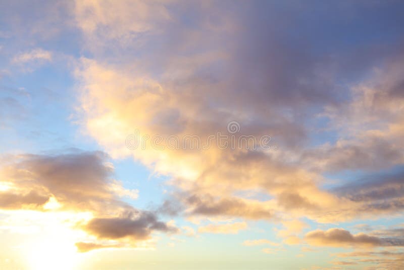 Sunlit clouds in sky stock image. Image of horizontal - 152062405