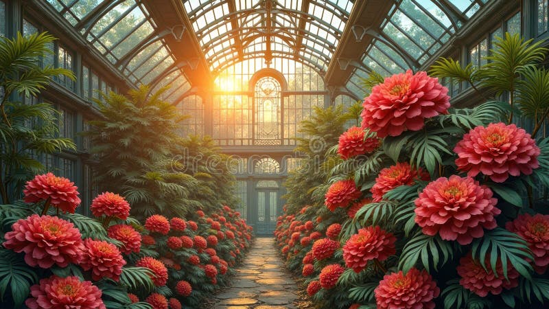 Sunlit Conservatory Garden Path Stock Photos - Free & Royalty-Free ...
