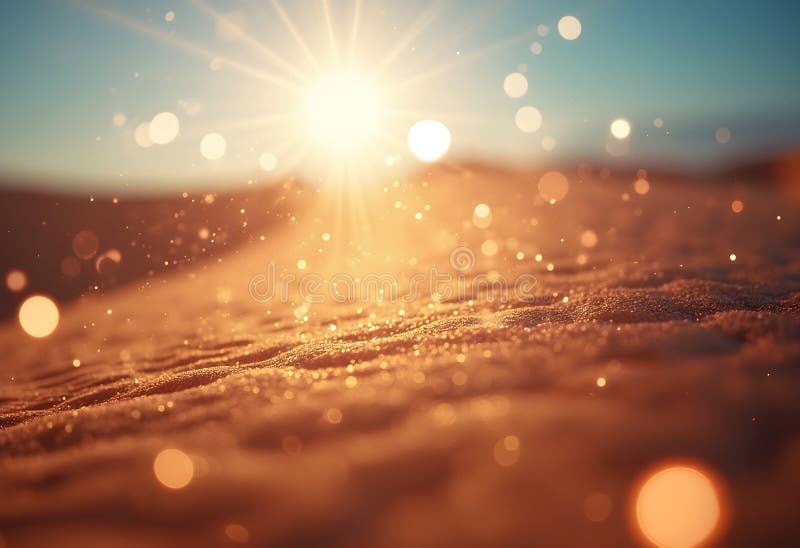 Sunlit Desert with Shimmering Illusions Stock Illustration ...