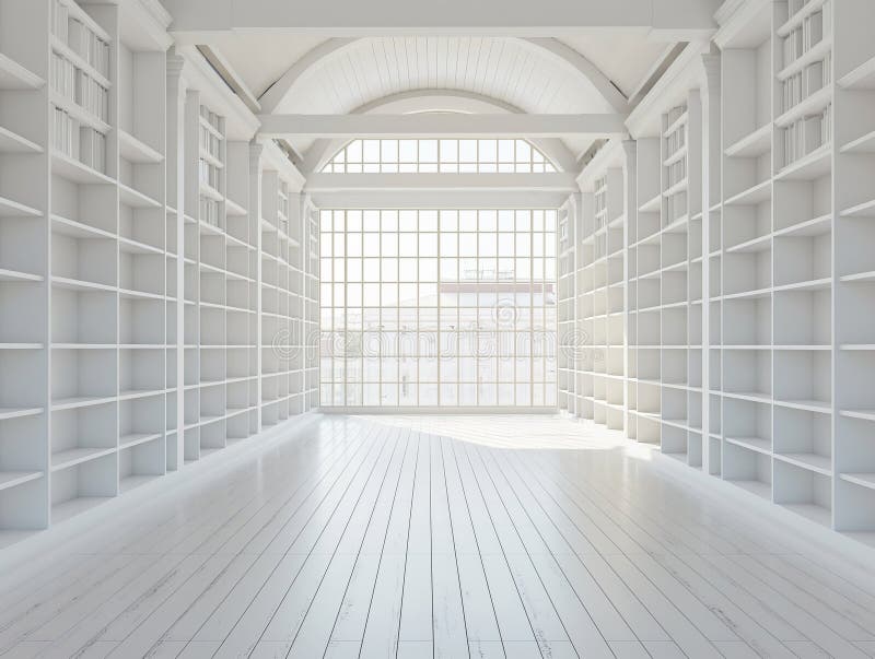 Sunlit Empty Library Tall Shelves Stock Photos - Free & Royalty-Free ...