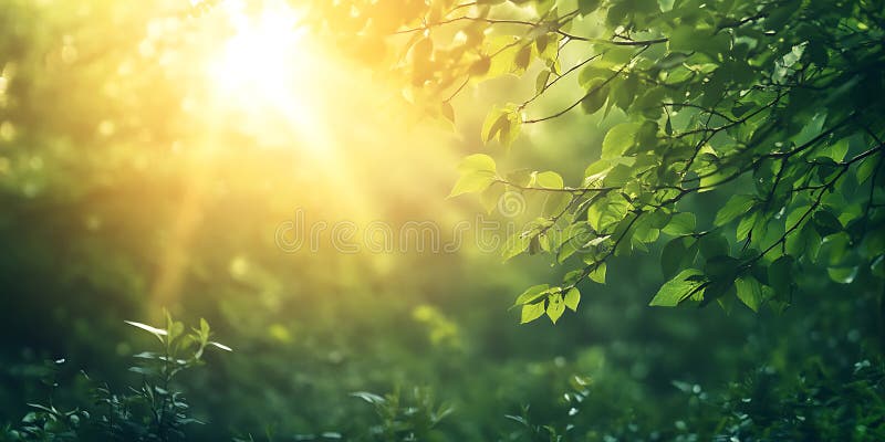 Sunlit Forest: Nature Background Image Stock Illustration ...