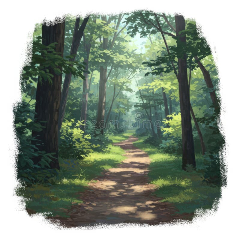 Pixel Art Forest Path: Brown Dirt Trail among Trees Stock Illustration ...