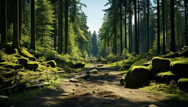 Serene Forest Path: a Tranquil Escape into Nature S Embrace Stock ...