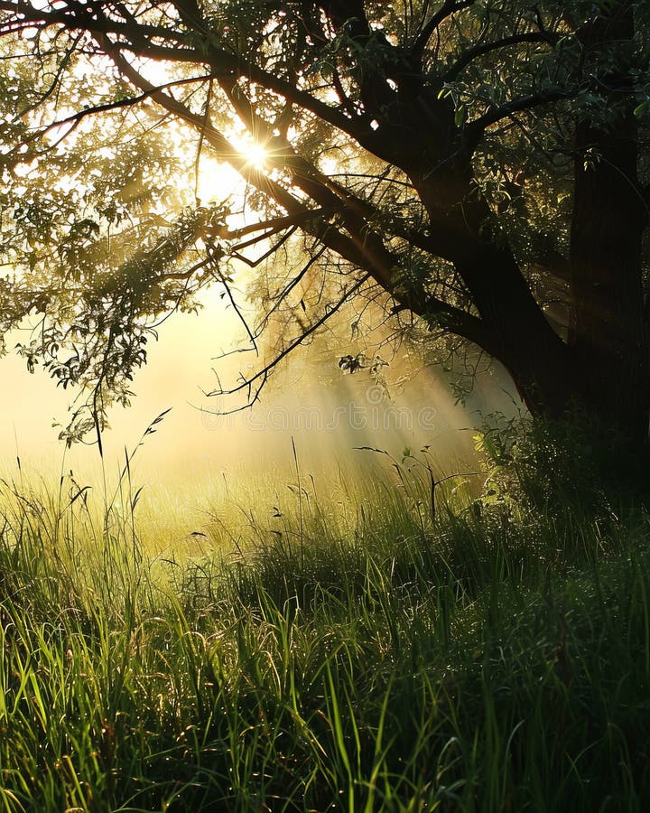 Sunlit Forest Pathway in Elevation, Generative AI Stock Illustration ...