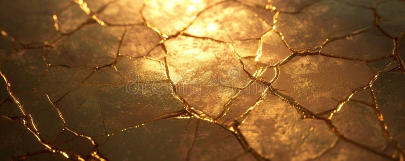 Sunlit Gold Cracked Texture - Abstract Warmth and Luxury Stock Image ...