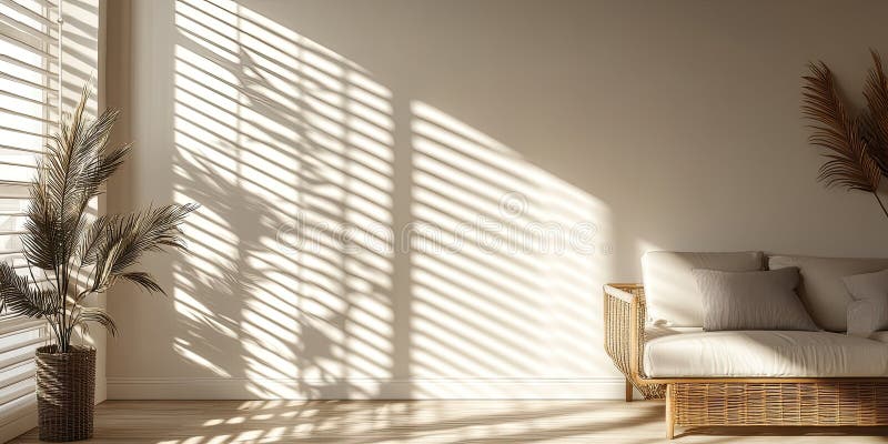 Sunlit Interior Design Minimalist Living Room with Natural Light Stock ...