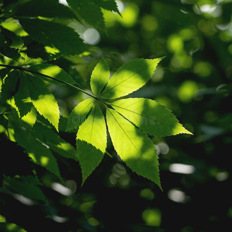Sunlit Japanese Maple Leaf Star AI-GENERATED Stock Image - Image of ...