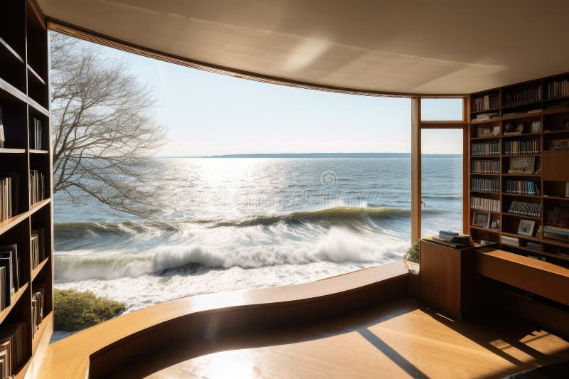 Library, with View of the Sunset, Surrounded by Cozy and Peaceful ...