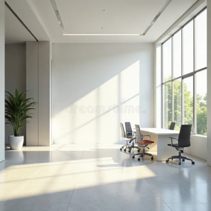 Minimalist Office Soaring Ceilings Clean Lines Stock Illustrations – 9 ...