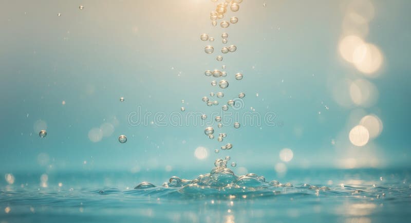 Sunlit Ocean Depths Bubbles Rise Slowly Upward Stock Image - Image of ...