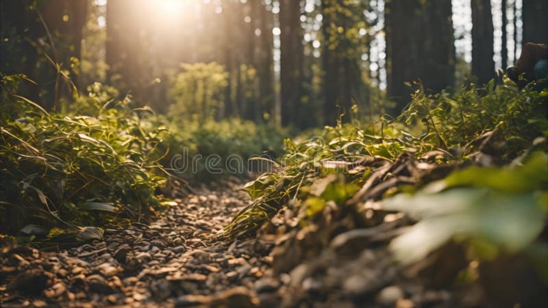 Forest Path at Sunset stock video. Video of sunlight - 347144507