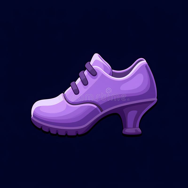 An Animated Image of a Purple Shoe with a Metallic Finish. the ...