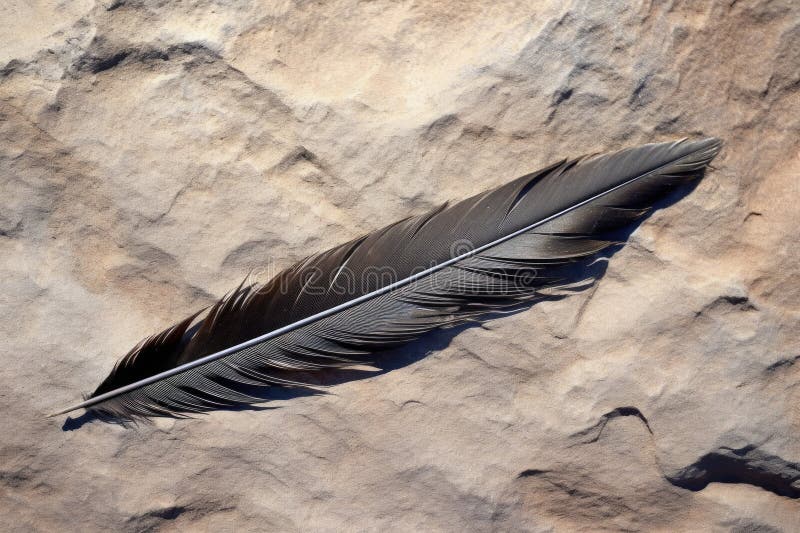 Sunlit Picture of a Glossy Black Raven Feather Stock Photo - Image of ...